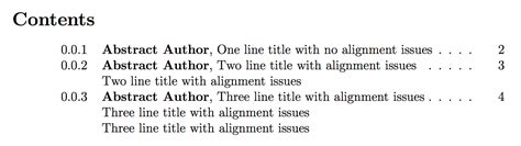 Boxes Table Of Contents Alignment Problem With Multi Line Pbox In Includepdf S Addtotoc