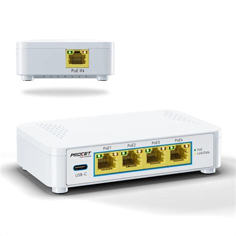 Gigabit 5 Port Poe Passthrough Switch With 1 Usb C 5v2a