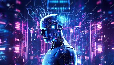 Premium Ai Image Artificial Intelligence Big Data Analysis Neon Futuristic Technology Banner