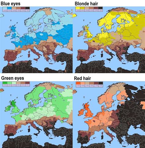 Bluegreen Eyes And Blondred Hair Across Europe Maps On The Web