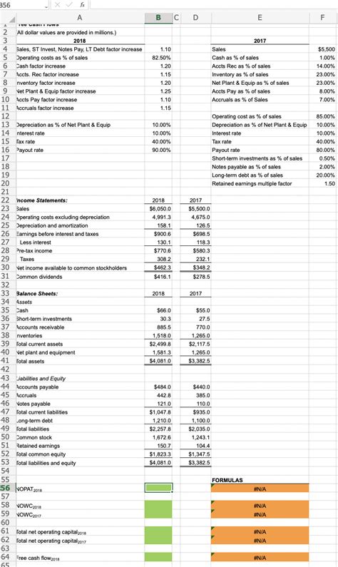Excel Online Structured Activity Free Cash Flows Chegg