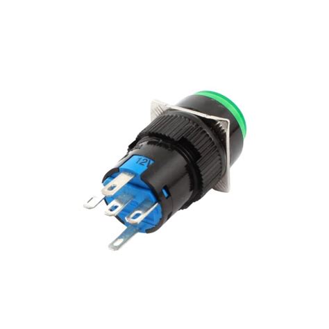 AL M Reset Pushbutton Switch V Pins Green Actuator