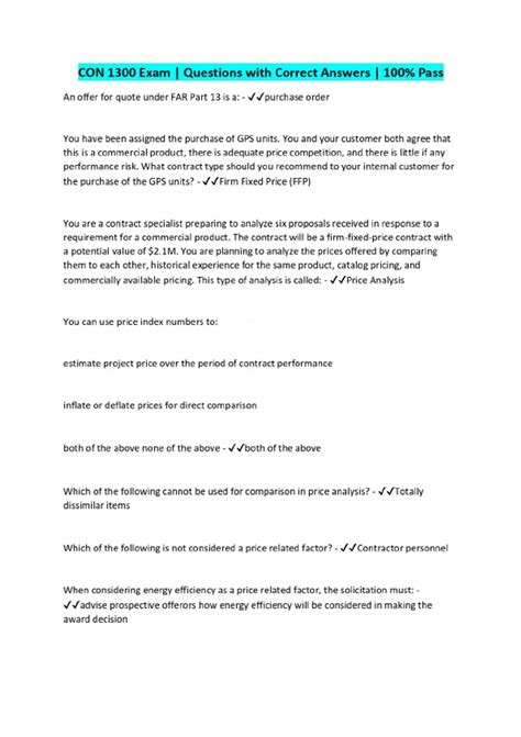 Con 1300 Exam Questions With Correct Answers 100 Pass Con 1300