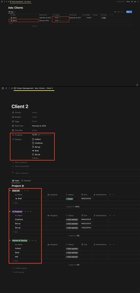 I Am Creating A Project Db In Notion This Is How It Looks Now Overview On The First Page Ads