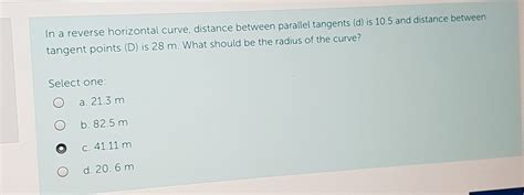 solved in a reverse horizontal curve distance between