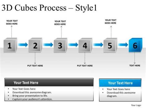 Process Flowchart Diagram D Cubes PowerPoint Presentation Slides And Ppt Templates