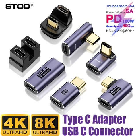 STOD Type C Adaptor Connector USB C Extension Adapter USBC U Shape 180 Degree Extender