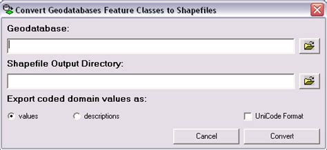 convert geodatabase feature classes to shapefiles