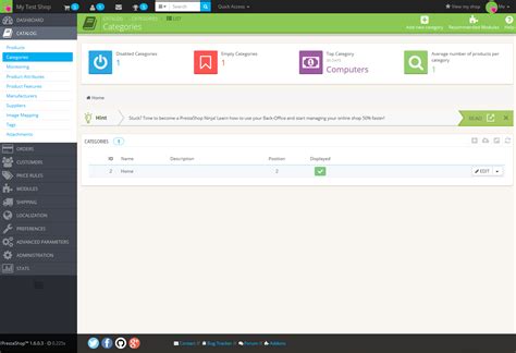 reordering categories in prestashop 1 6 inmotion hosting