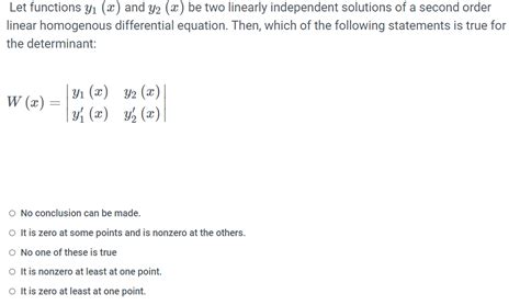 Solved Y1 X And Let Functions Y2 A Be Two Linearly