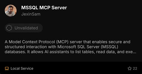 MSSQL MCP Server MCP Servers LobeHub