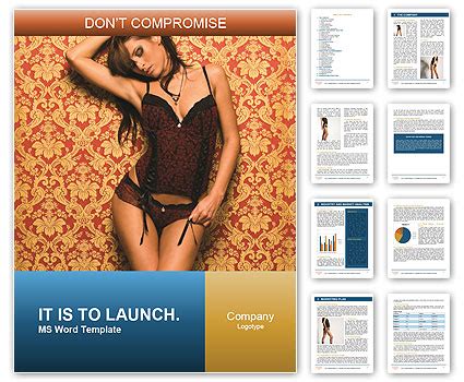 Luxury Model In Black Lingerie Word Template Design ID SmileTemplates Com