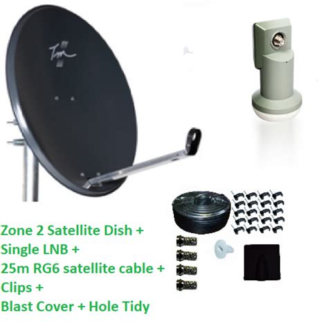 Technomate Zone 2 Satellite Dish Single LNB 25m RG6 Cable 59 95 Satellite TV Ireland