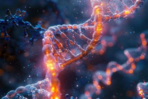 Ultra Realistic Scientific Micrograph Of A Double Helix Dna Stock Illustration Illustration Of