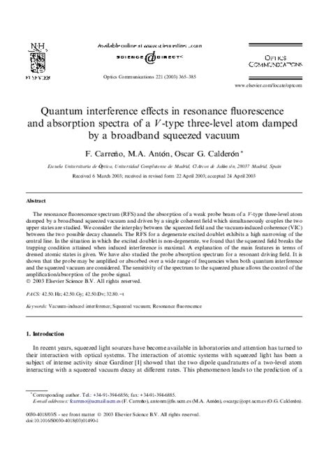 Pdf Spontaneous Emission Spectrum Of A V Type Three Level Atom In A Fabry Perot Cavity