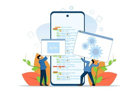 App Development Concept People In Various Web And App Design And Development Activities Social