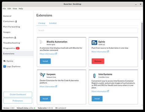 Extensions Rancher Desktop Docs