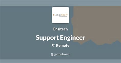Support Engineer At Ensitech Remote Work From Home Get On Board