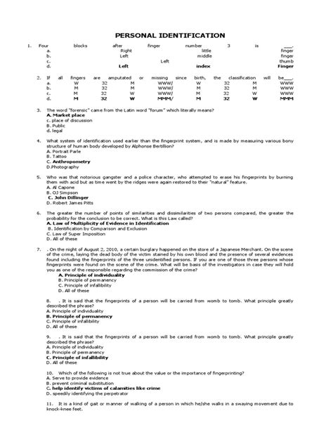 Personal Identification Pdf Fingerprint