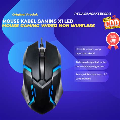 Jual Mouse Kabel Gaming X1 Mouse Gaming Rgb Wired Non Wireless Shopee