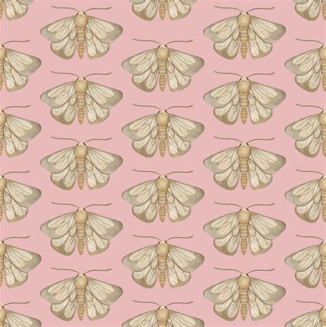 Pink Vector Seamless Pattern With Watercolor Moths 11869514 Vector Art At Vecteezy