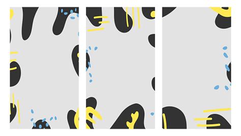 색이 교차 하는 반점 소셜 미디어 스토리를 위한 디자인 템플릿 텍스트 또는 사진 프레임에 대 한 복사 공간 추상적인 배경의 벡터 집합입니다 전화에 대한 스톡 벡터 아트 및