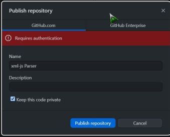 Publishing Repository Requires Authentification Issue Desktop Desktop GitHub