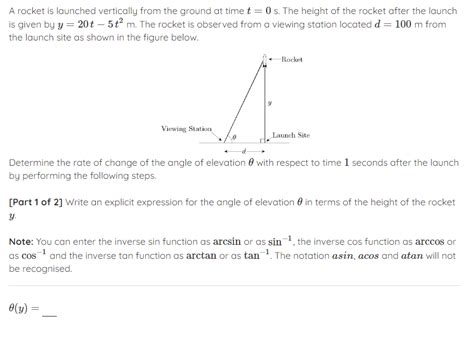 Solved A Rocket Is Launched Vertically From The Ground At