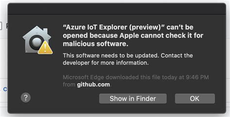 Won T Run On Macos Issue Azure Azure Iot Explorer Github