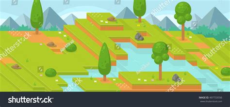 Nature Game Background Suitable Side Scrolling Stock Vector Royalty Free Shutterstock