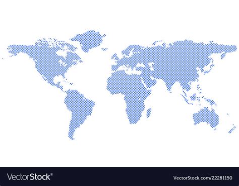 Halftone World Map Background Circle Pattern Vector Image