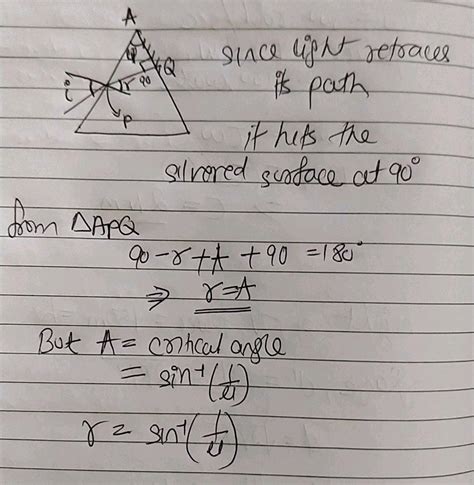 2 A Light Ray Incident 45° On One Face Of Glass Prism Having