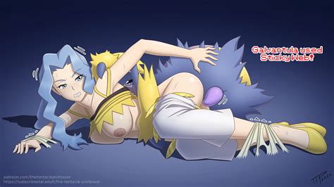 Rule 34 1boy 1girls Arachnophilia Blush Bondage Clothed Sex Elite Four From Behind Galvantula