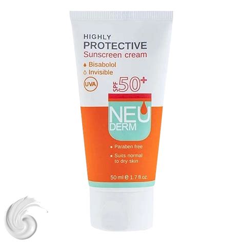 کرم ضد آفتاب بدون رنگ نئودرم Spf50 مدل Highly Protective Invisible