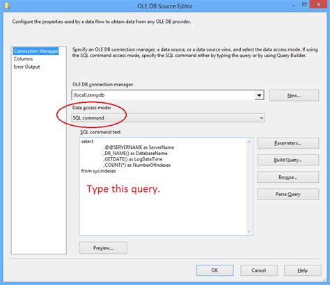 Example Of Ssis Foreach Loop Item Enumerator And Dynamic Oledb