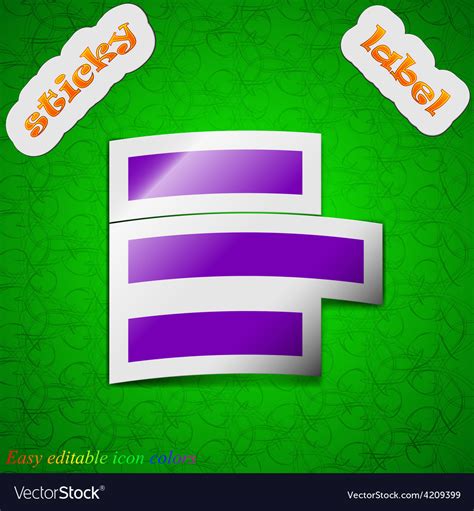 Left Aligned Icon Sign Symbol Chic Colored Sticky Vector Image
