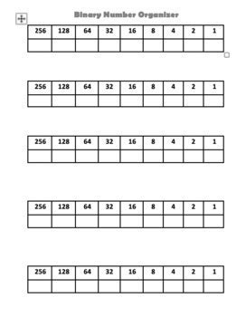 Binary Number Conversions Graphic Organizer TPT