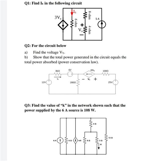 solved q1 find i6 in the following circuit q2 for the