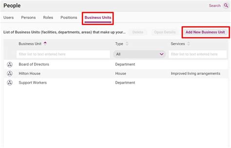 Guide New Business Unit Bu Set Up Centro Assist Support Portal