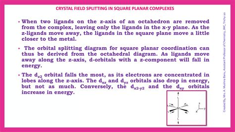 Crystal Field Theory Tetrahedral Splitting Cft Pptx