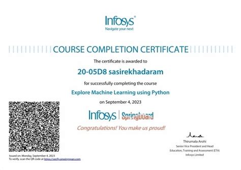 daram lakshmi sasirekha on linkedin infosysspringboard machinelearning