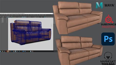 Create a Realistic Sofa in Maya Basic Tutorial Part 3 - YouTube