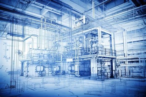 Premium Photo Blueprint Blueprinting Factory Development