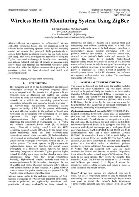 Wireless Health Monitoring System Using Zigbee Pdf