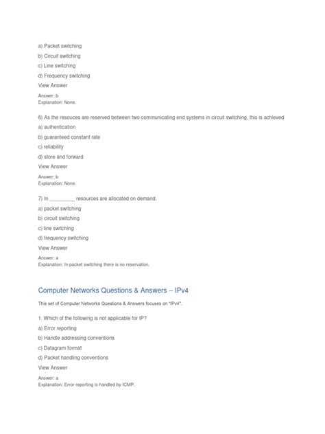 Networking Mcqs Part 3 Pdf I Pv6 Ip Address