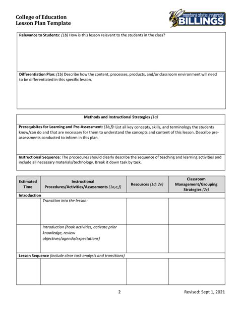 Danielson Lesson Plan Template Download Fillable PDF Templateroller