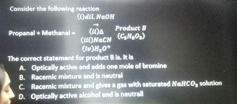 Consider the following reaction (i) dil. \mathrm{NaOH} \begin{array}{l}