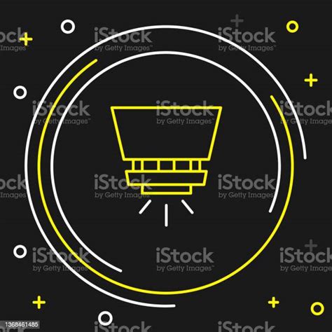 검은 색 배경에 격리 된 라인 화재 스프링클러 시스템 아이콘 스프링클러 소화기 단단한 아이콘 다채로운 개요 개념 벡터 검은색에 대한 스톡 벡터 아트 및 기타 이미지 Istock