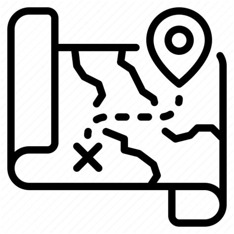 map location placeholder pin pointer track paper roll icon