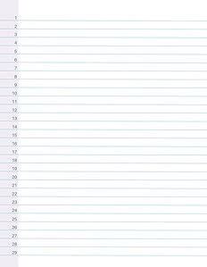 Free Numbered Lined Paper Printable